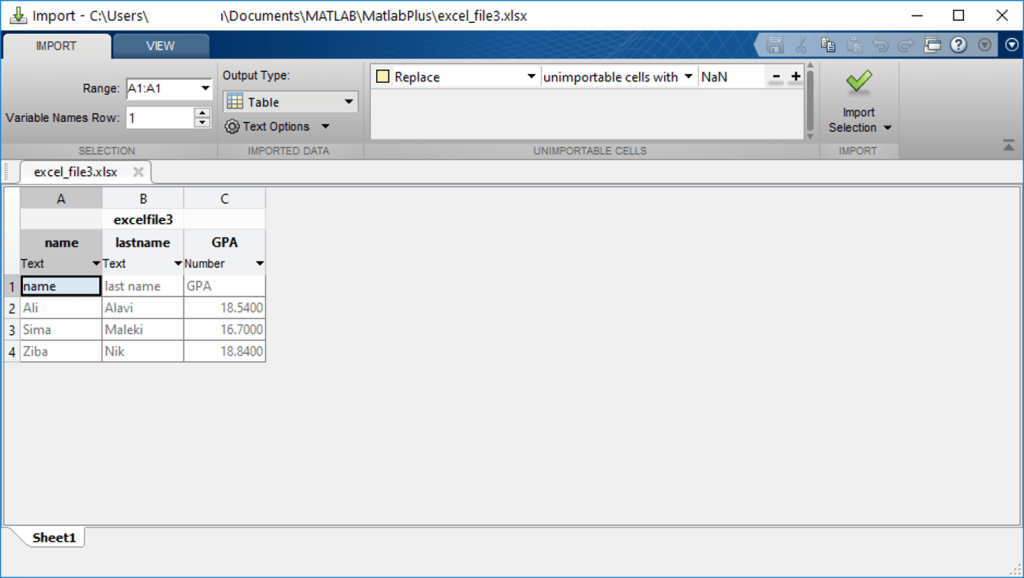 کار با فایل اکسل در متلب | xlsread و xlswrite (+فیلم آموزش)
