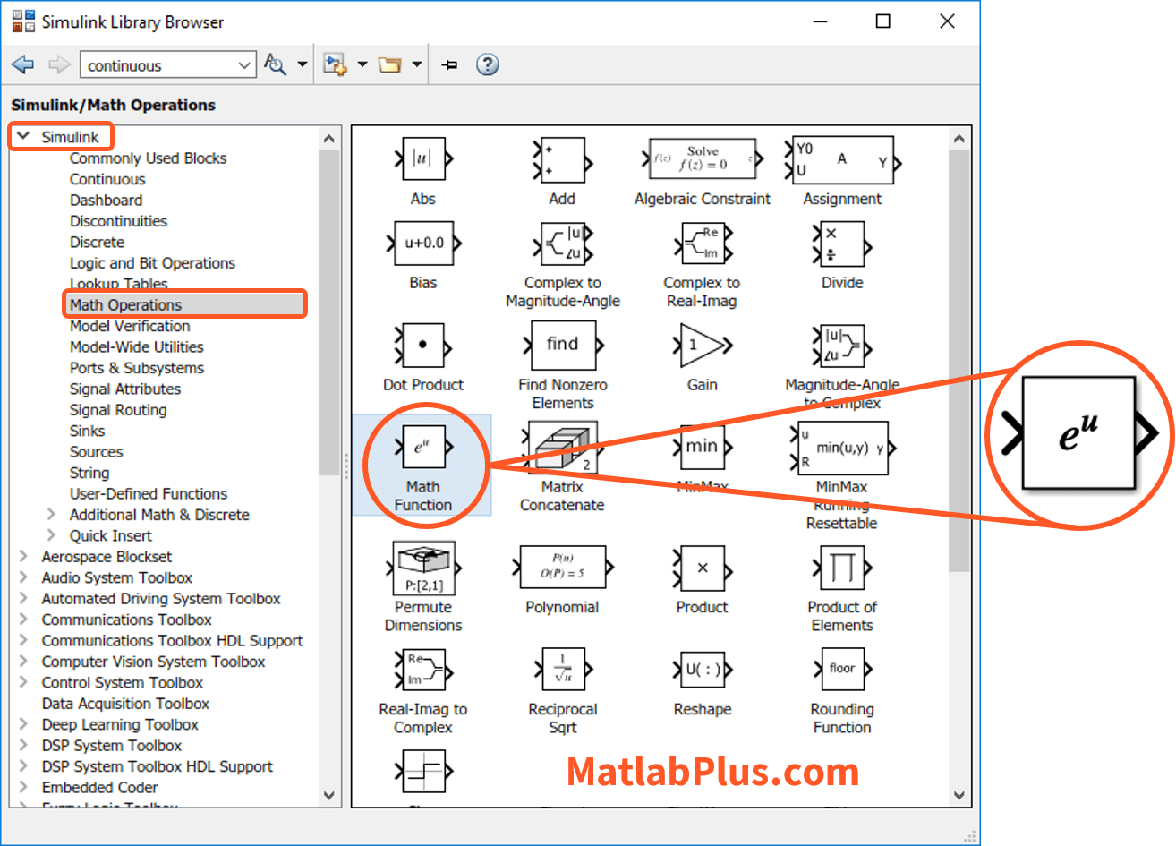 توابع ریاضی سیمولینک (انتگرال گیر، مثلثات و...) - متلب‌پلاس