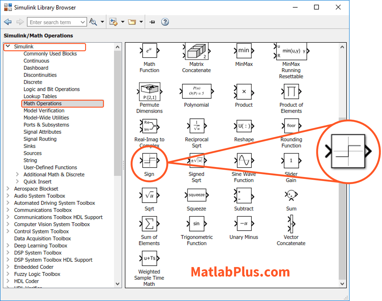 محدود کردن سیگنال در سیمولینک با بلوک Sign و Saturation