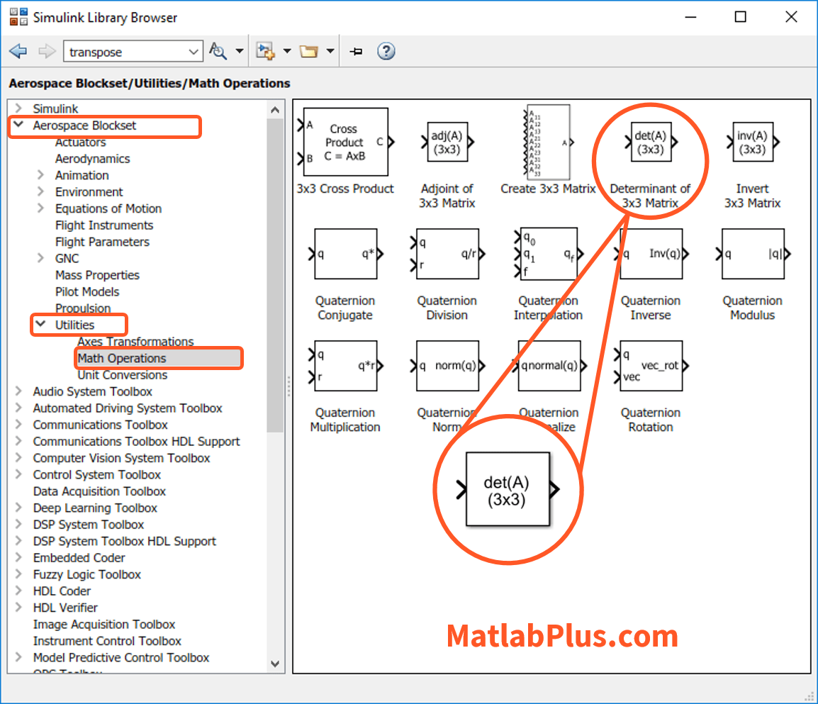 محاسبات ماتریسی در سیمولینک | دترمینان، معکوس و... متلب‌پلاس